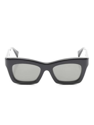 Gucci lunettes de soleil &agrave; logo (ann&eacute;es 2000) - Noir