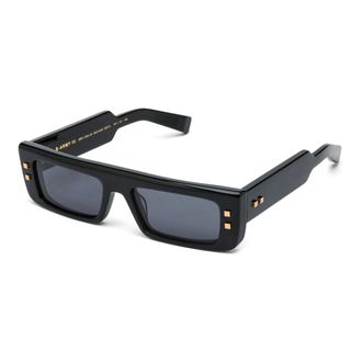 Balmain Elegante Schwarze und Goldene Sonnenbrille - - Accessories - Damen - Schwarzk - ONE SIZE