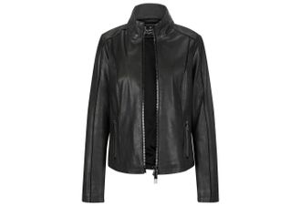 Milestone Lederjacke Gloria mit Jersey-Kombitation aus Lammnappa Leder