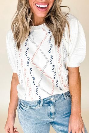 Azura Exchange Cable Knit Kurzarmpullover