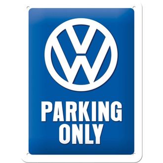Nostalgic Art Retro Blechschild, 15 x 20 cm, VW - Parking Only - Volkswagen Bus Geschenk-Idee, Original Lizenzprodukt (OLP), aus Metall, Vintage Design, Blechschild