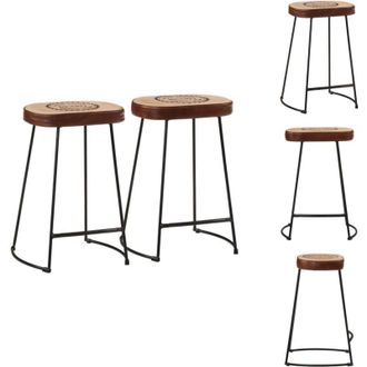 vidaXL Vidaxl - Tabourets de bar lot de 2 marron foncé 41x29x62 cm - Tabouret De Bar - Tabouret Retro - Chaise De Bar - Mobilier De Cuisine - Décoration