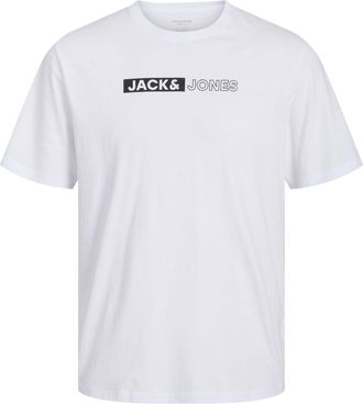 Jack & Jones Herren JJECORP Logo Tee Play SS O-Neck NOOS, White/Print:Play 5,S