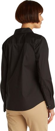 Tommy Hilfiger Damen Hemd Poplin Regular Fit, Schwarz (Black), 36
