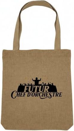 Fabulous Sac Shopping Tote Bag Aspect Lin - Futur Chef dOrchestre Musique Classique - Sac de Courses Toile Epaisse 360g Beige Naturel Cabas Port&eacute; Epaule Solide