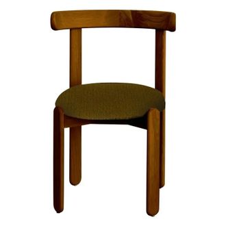 Gabrielle Paris Chaise Lilas en bois finition Teck, assise en bouclette Gabrielle Paris