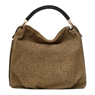 Borbonese Sac &agrave; &eacute;paule moyen en daim - Femme - Sacs - Beige - Taille: ONE Size
