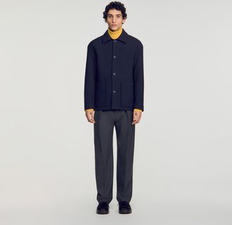 Sandro Blouson worker en laine