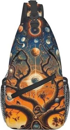 Generic Majestic Sac &agrave; bandouli&egrave;re Arbre de vie Sac &agrave; bandouli&egrave;re Sac &agrave; dos de voyage Sac &agrave; dos &agrave; bandouli&egrave;re pour homme Sac &agrave; dos de randonn&eacute;e
