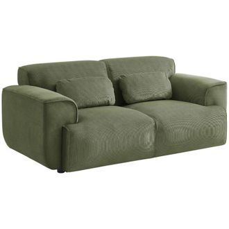 Sweeek 2-Sitzer-Sofa mit Cordbezug, Cord, Grün