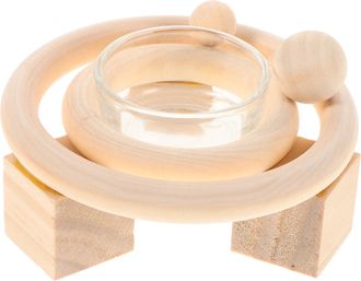 Cabilock Kerzenhalter Mit Sonnensystem- Flackernder Flammenloser Teelichtst&auml;nder Einzigartiges Herzst&uuml;ck Aus Holz F&uuml;r Die Inneneinrichtung