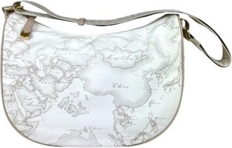 Alviero Martini 1A Classe Femme, Sacs, Blanc, Taille: ONE Size Soft Tracolla Mezzaluna Media