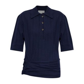 Victoria Beckham Twist Detail Polo Top - - Tops - Damen - Blau - M