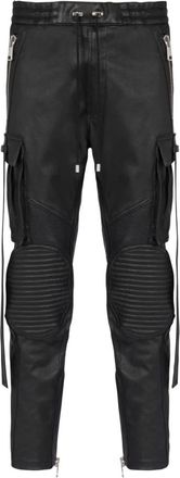 Balmain Homme, Pantalons, Noir, Taille: L Pantalon en cuir avec sangle