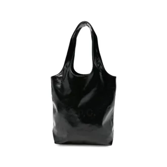 A.P.C. Patent Leather Tote Bag - Black