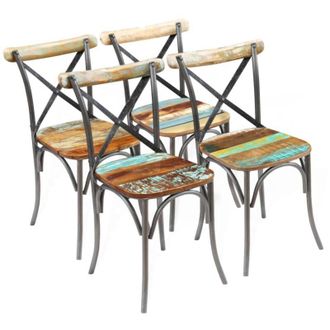 vidaXL Vidaxl - Chaises à manger lot de 4 bois de récupération solide