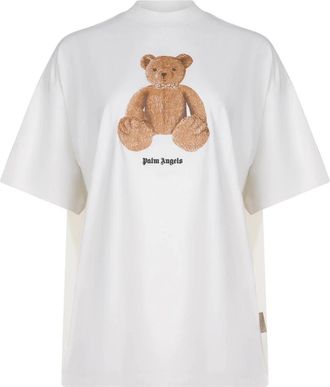 Palm Angels Femme, Tops, Blanc, Taille: 36 FR Bear Loose Tee