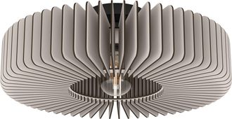 Eglo Deckenlampe Palombaia, runde Deckenleuchte, Wohnzimmerlampe aus Holz in Grau, Aufbaulampe f&uuml;r Wohnzimmer und Schlafzimmer, Lampe mit E27 Fassung, &Oslash; 50