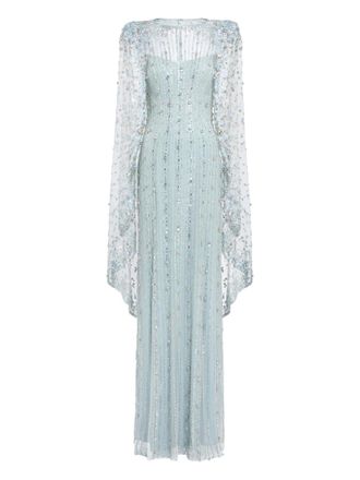 Jenny Packham robe longue à sequins Blaize - Bleu