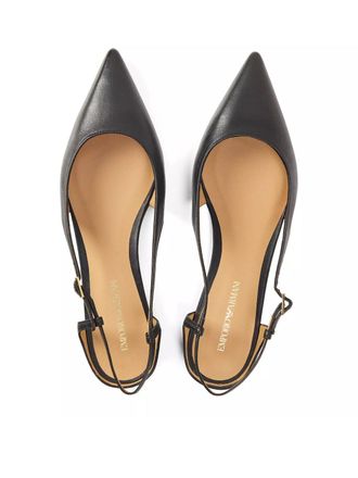 Emporio Armani Womens Pointed Toe Slingback Pumps Black Shoes >