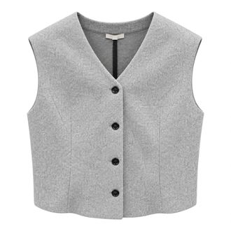 Liviana Conti Weste aus leichtem Kaschmir und Merinowolle - - Jackets - Damen - Grau - M