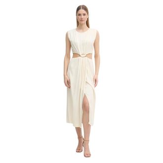 Gaud&igrave; Midi-Kleid mit Cut-Out-Detail und Hardware-Akzenten - - Dresses - Damen - Beige - M