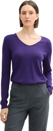 Tom Tailor Damen Strickpullover mit V-Ausschnitt