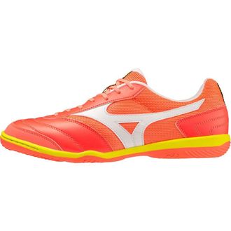 Mizuno MRL Club IN, Hallenfu&szlig;ballschuhe, Unisex, Erwachsene, Neon Flame/White, 44,5 EU, Neon Flame Wei&szlig;, 44.5 EU