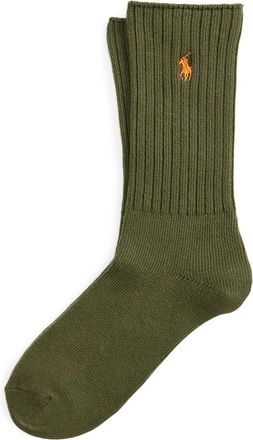 Ralph Lauren Kn&ouml;chelhohe Socken in Rippstruktur mit Pony-Stickerei in