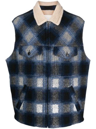 Isabel Marant gilet Kiraneo en peau lainée - Bleu