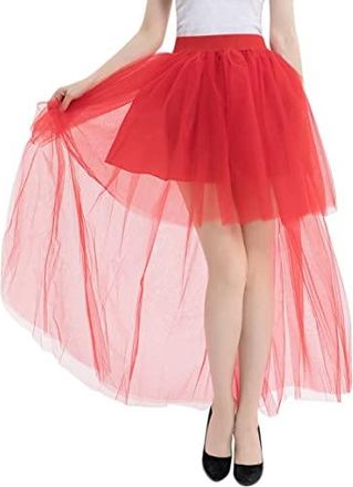 Generic Jupe tutu pour femme, style rockabilly, en maille, multi-couches, jupe courte fantaisie, jupe de danse duveteuse r&eacute;tro &eacute;lastique pour femme, costume d