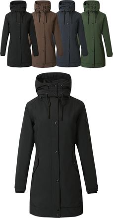 Covalliero Damen Parka | Reitjacke mit Reitschlitz | warme Übergangsjacke mit hohem Kragen & 5 Taschen | wasserabweisende Winterjacke | Reitbekleidung in Black |