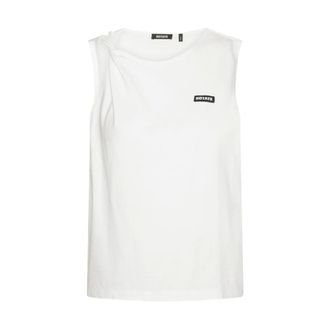 Rotate Rotate Birger Christensen, Femme, Tops, Blanc, Taille: 38 FR Knot T-Shirt