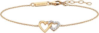 Julie Julsen Armband 925/- Sterling Silber vergoldet 2 Herzen Zirkonia