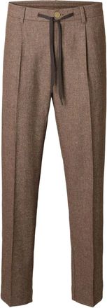 Selected pantalon à effet tissé - Marron