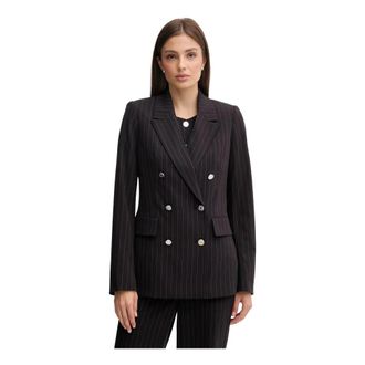 DKNY Nadelstreifen-Sakko mit doppelreihiger Knopfleiste - - Jackets - Damen - Schwarzk - S