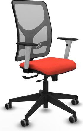 Piqueras y Crespo Schreibtischstuhl Orange mit wei&szlig;en und schwarzen Armlehnen, h&ouml;henverstellbare Lendenwirbelst&uuml;tze, ausgestattet mit Syncro/Traslack und Schneideschaum