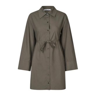 Sams&oslash;e & Sams&oslash;e Femme, Robes, Vert, Taille: 38 FR Robe Chemise D&eacute;contract&eacute;e avec Fermeture &agrave; Boutons