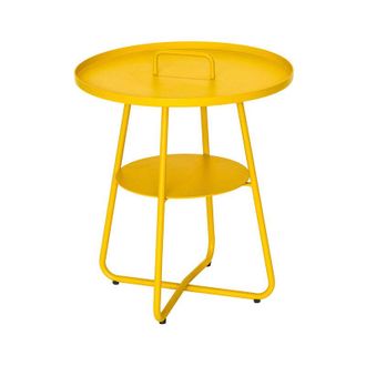 M&S Collection M&s - Table basse de jardin ronde 50 cm en aluminium jaune - vila