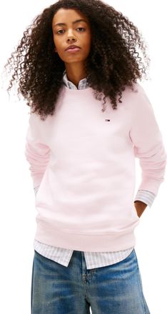 Tommy Jeans Damen Tjw Reg S Flag Crew Dw0Dw19959 Pullover-Sweatshirt, PINK (Light Pink), XL