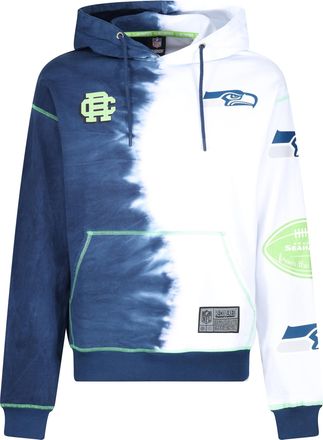 Recovered Clothing Seattle Seahawks NFL Ink Dye Effect Dunkelblau auf Wei&szlig; Hoody - XXL