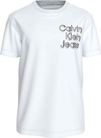 Calvin Klein CK Jeans Stacked EUPHORIC Log T-Shirts pour Homme Blanc Vif M, Blanc Vif, M