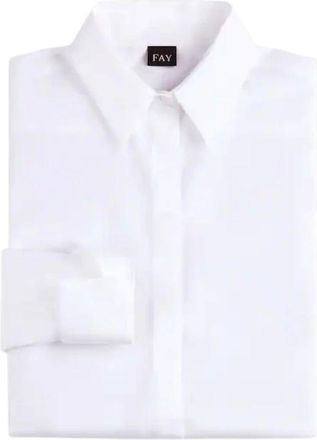Fay Femme, Blouses et Chemises, Blanc, Taille: 36 FR Chemise en Popeline Stretch