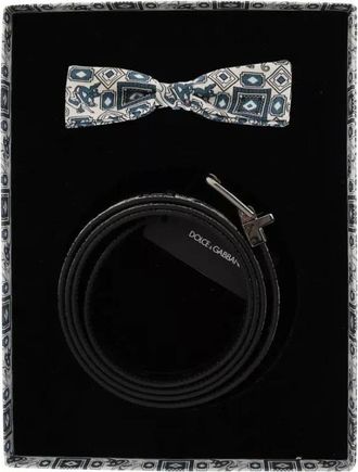 Dolce & Gabbana Homme, Accessoires, Multicolore, Taille: ONE Size Ensemble Papillon et Ceinture en Soie