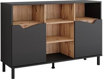 Vicco Kommode Marelle, Anthrazit/Artisan, 120 x 81.3 cm mit 2 Türen