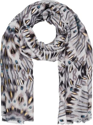 styleBREAKER Schal Schal Batik Muster Metallic Streifen