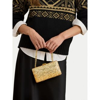 Lauren Ralph Lauren Handtasche LAUREN RALPH LAUREN Sequined Small Franki 431980356002 Goldfarben