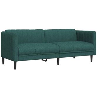 vidaXL Sofa 3-Sitzer Dunkelgrün Stoff Vidaxl