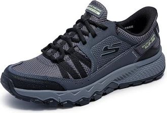 Skechers Homme Dynamite at Escapar Hands Free Slip-in Basket, Charcoal Leather/Textile/Black Trim, 47.5 EU
