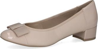 Caprice Escarpins pour Femme avec Talon Bloc avec noeud, Beige Comb I, 35.5 EU